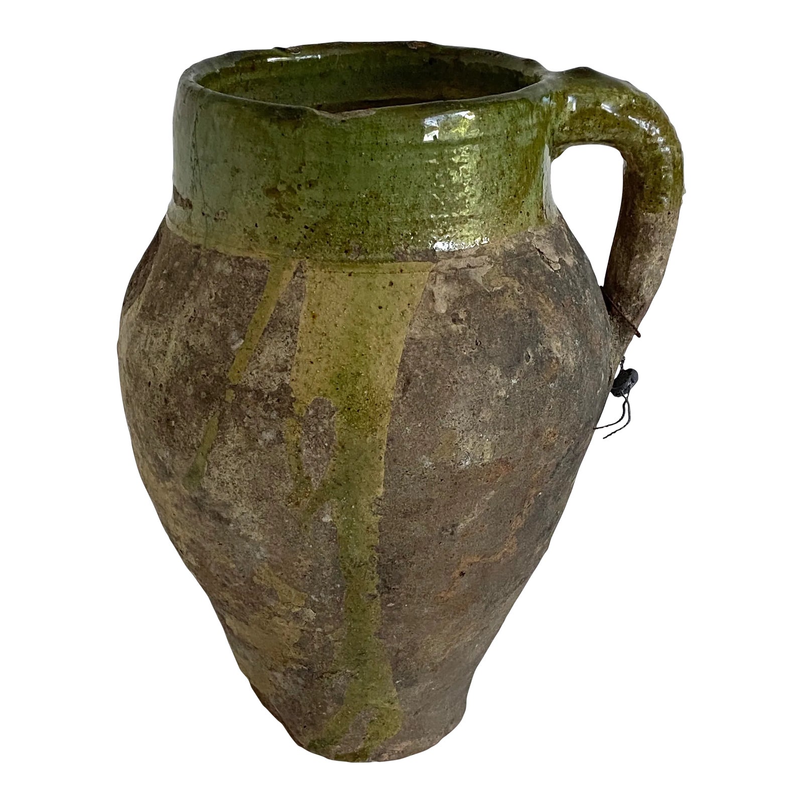 Rustic Turkish Pottery Jug Vase | Chairish
