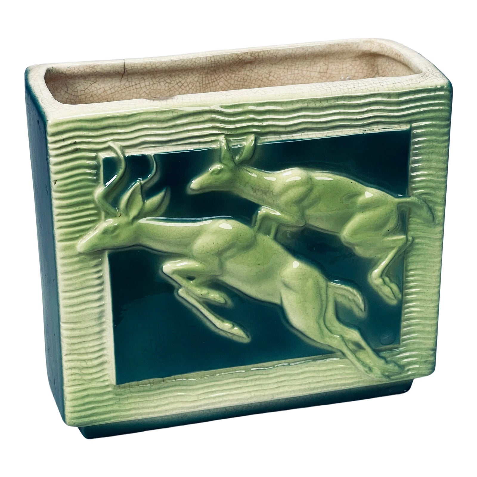 Vintage Mid-Century Modern Royal Copley Springbok Gazelle Rectangular ...