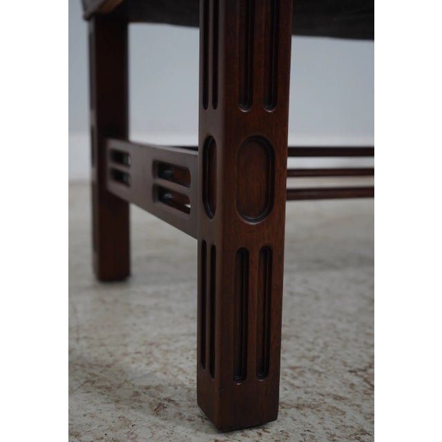 Southwood Chippendale Style Leather Window Bench | Chairish