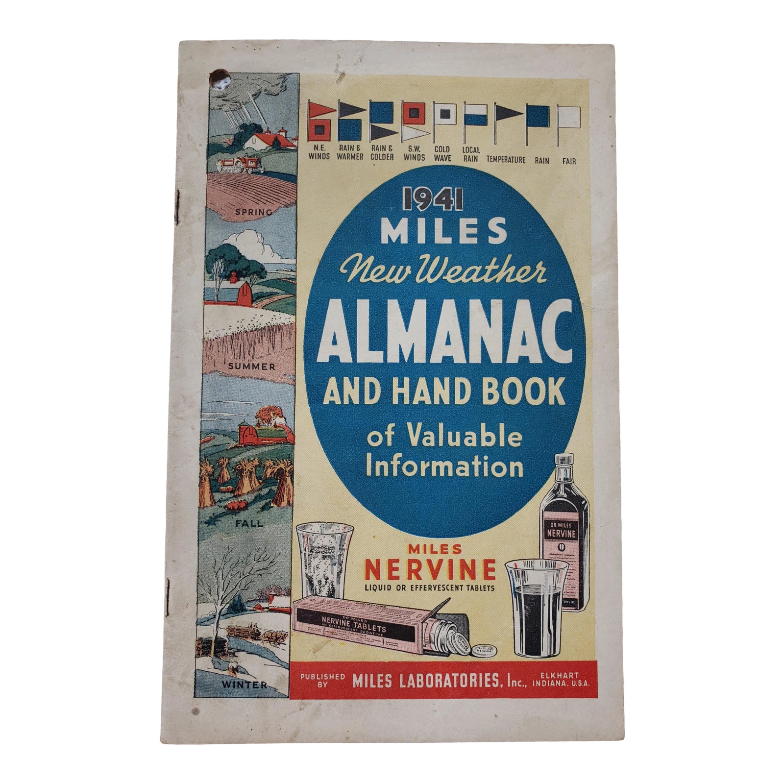 1940s Almanac with Nautical Sailing Flags | Chairish