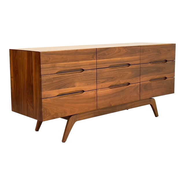 Mid Century Modern Walnut Dresser | Chairish