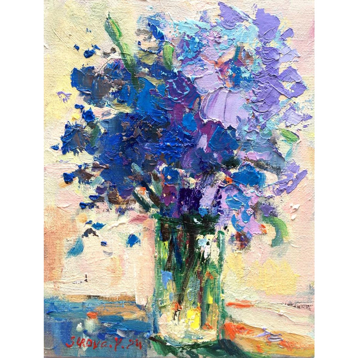 Contemporary Abstract Floral Bouquet Original Painting by Valeriya ...