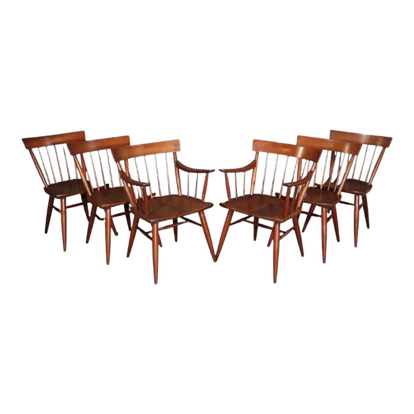 Mid 20th Century Paul McCobb Style Spindle Chairs- Set of 6 | Chairish