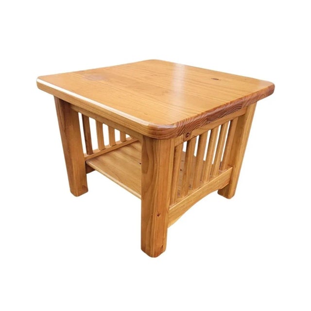 1980s Arts and Crafts Country Style Solid Pine Side Table Chairish