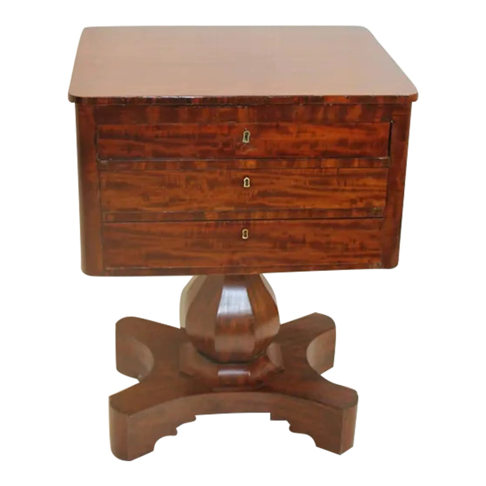 19th Century Classic American Empire Cabinet Stand Work Table With ...