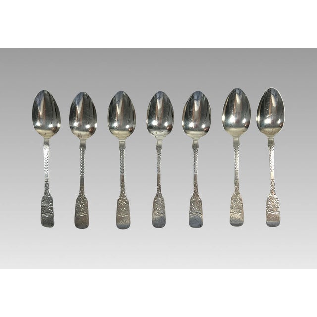 Antique Sterling Silver English Teaspoons, Original Shagreen Box, Dated ...