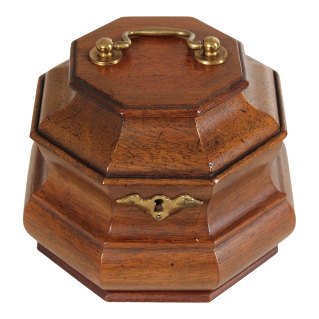 Colonial Williamsburg Style Vintage Mahogany Tea Caddy | Chairish