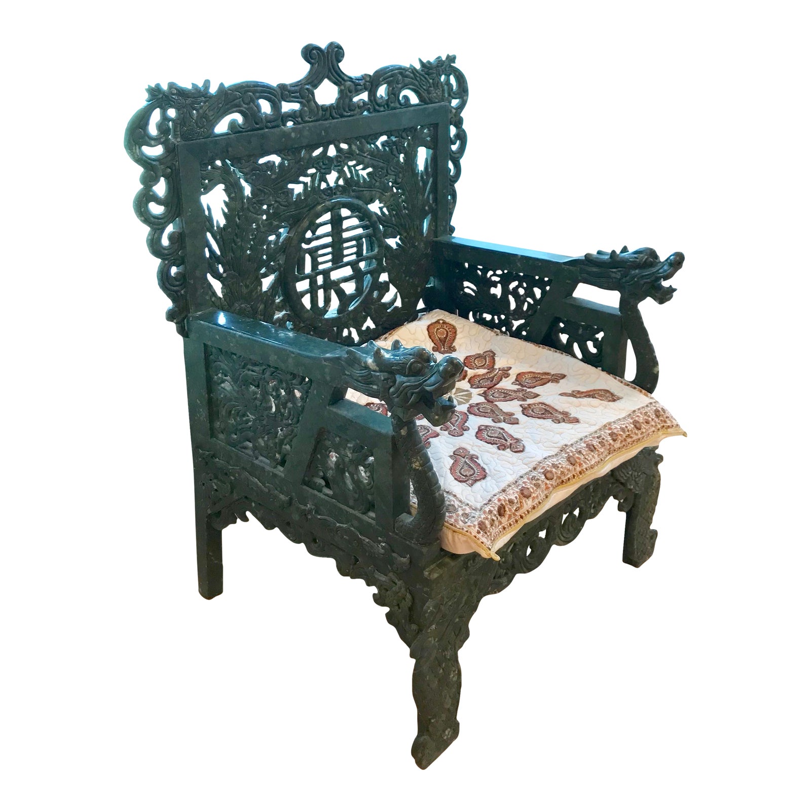 1930s Hand-Carved Empress Chinese Jade Chair | Chairish