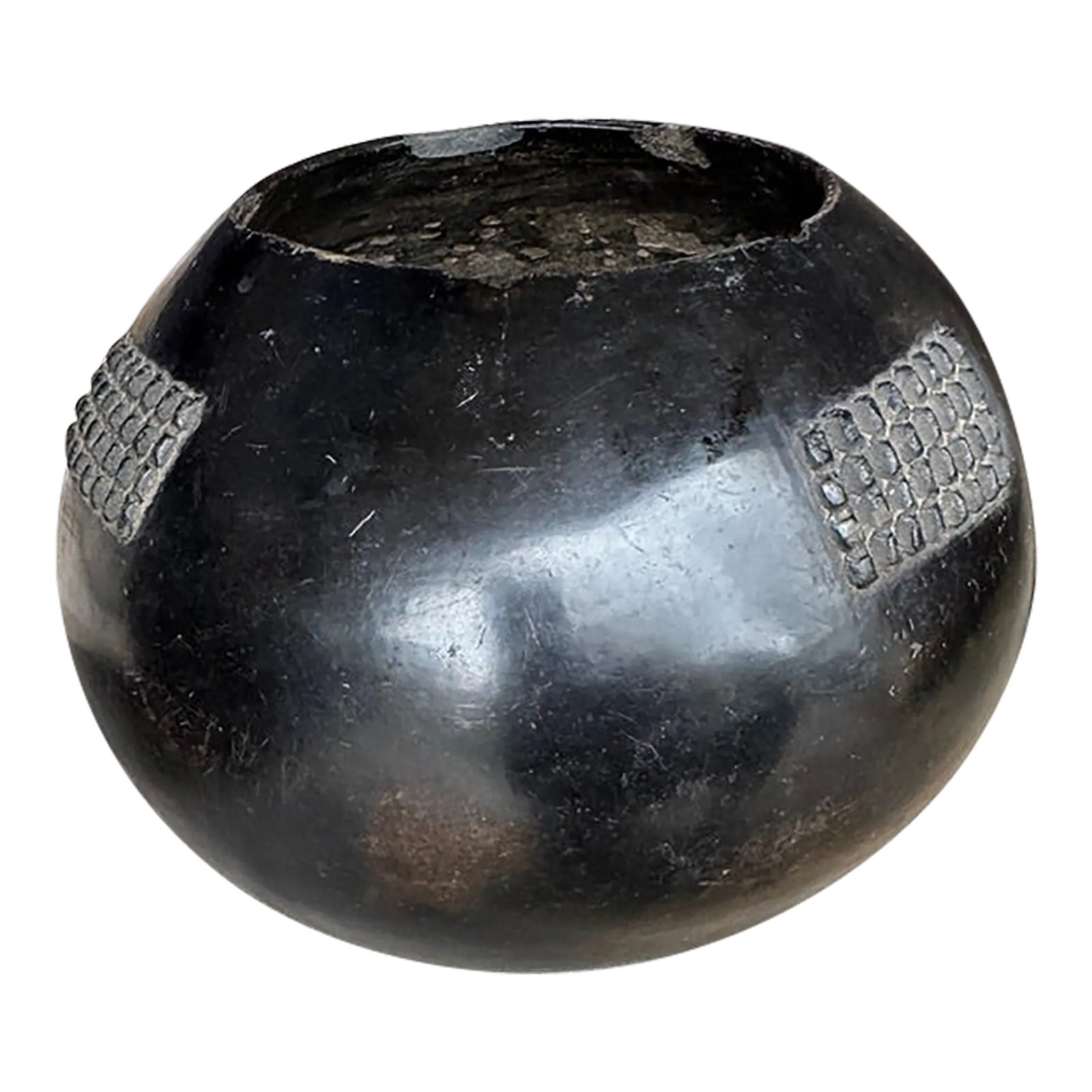 Antique 20th Century South African Black Ceremonial Terracotta Pot ...