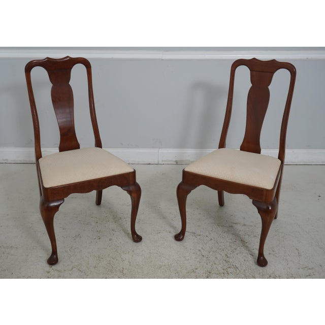 Set of 8 Stickley Cherry Queen Anne Dining Room Chairs | Chairish