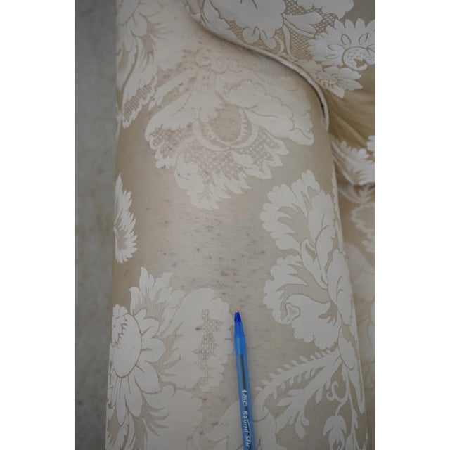 Baker Damask Upholstered Sofa | Chairish