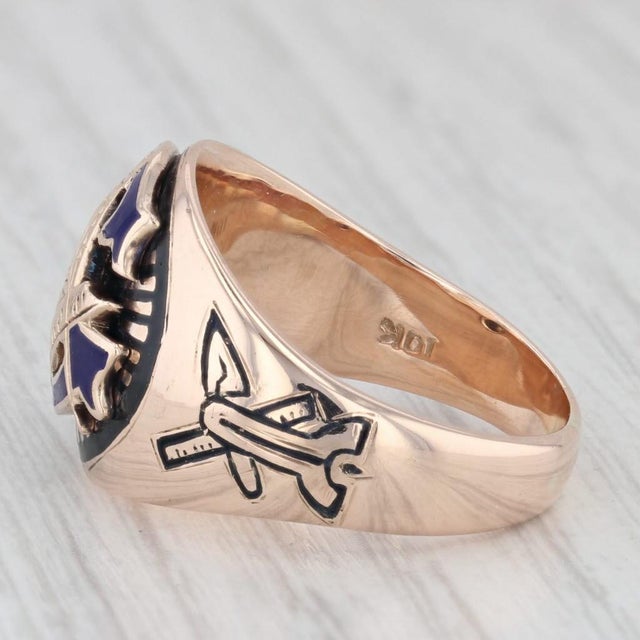 Vintage Masonic Blue Lodge Ring 10k Gold Size 8.75 Stylized Signet ...