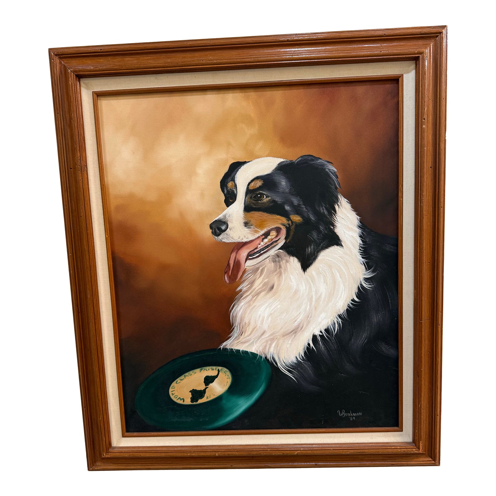 Original Bushman Dog Portrait, Framed, 1989 | Chairish