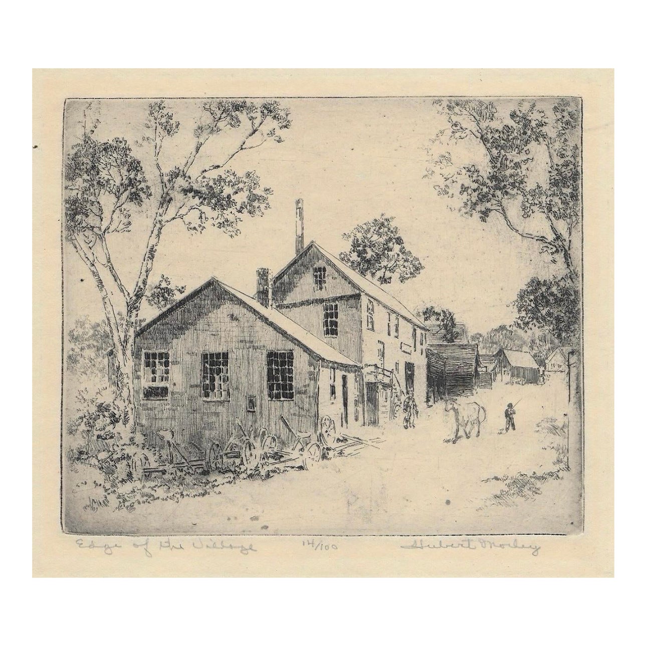 1930s Hubert Morley Edge of the Village Etching | Chairish