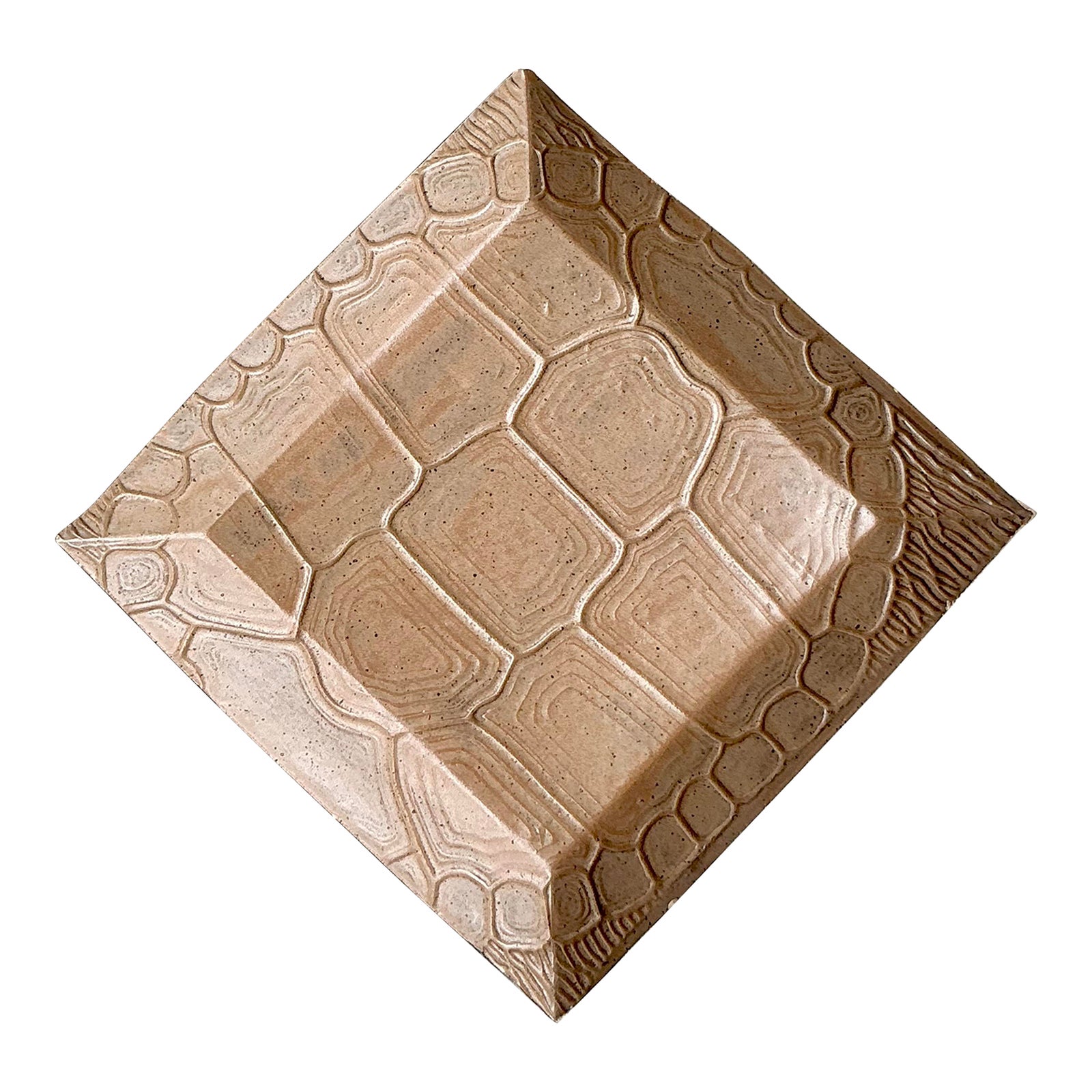 Vintage Boho Pressed Turtle Shell Pattern Ceramic Tray | Chairish