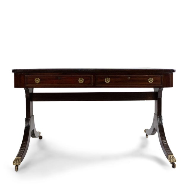 English Regency Style Mahogany Writing Desk | Chairish