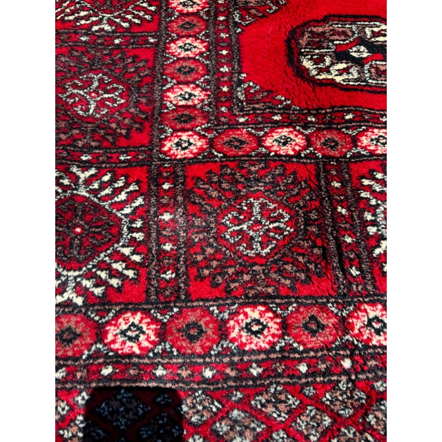 6ft4in X 9ft4 in Vintage Pakistani Bokhara Handknotted Area Rug | Chairish