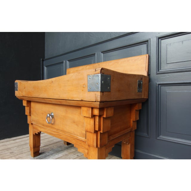 Vintage Art Deco Butcher Block Table, 1920s | Chairish
