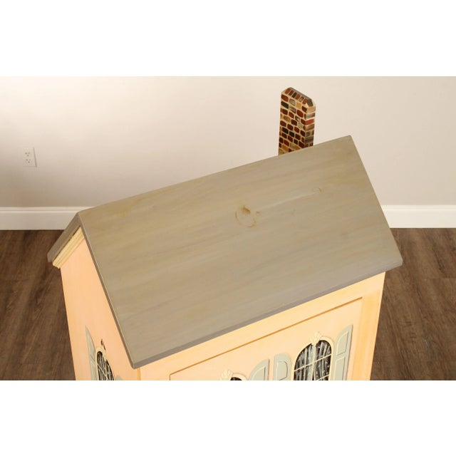 Hand Painted House Storage Cabinet or Bookcase | Chairish