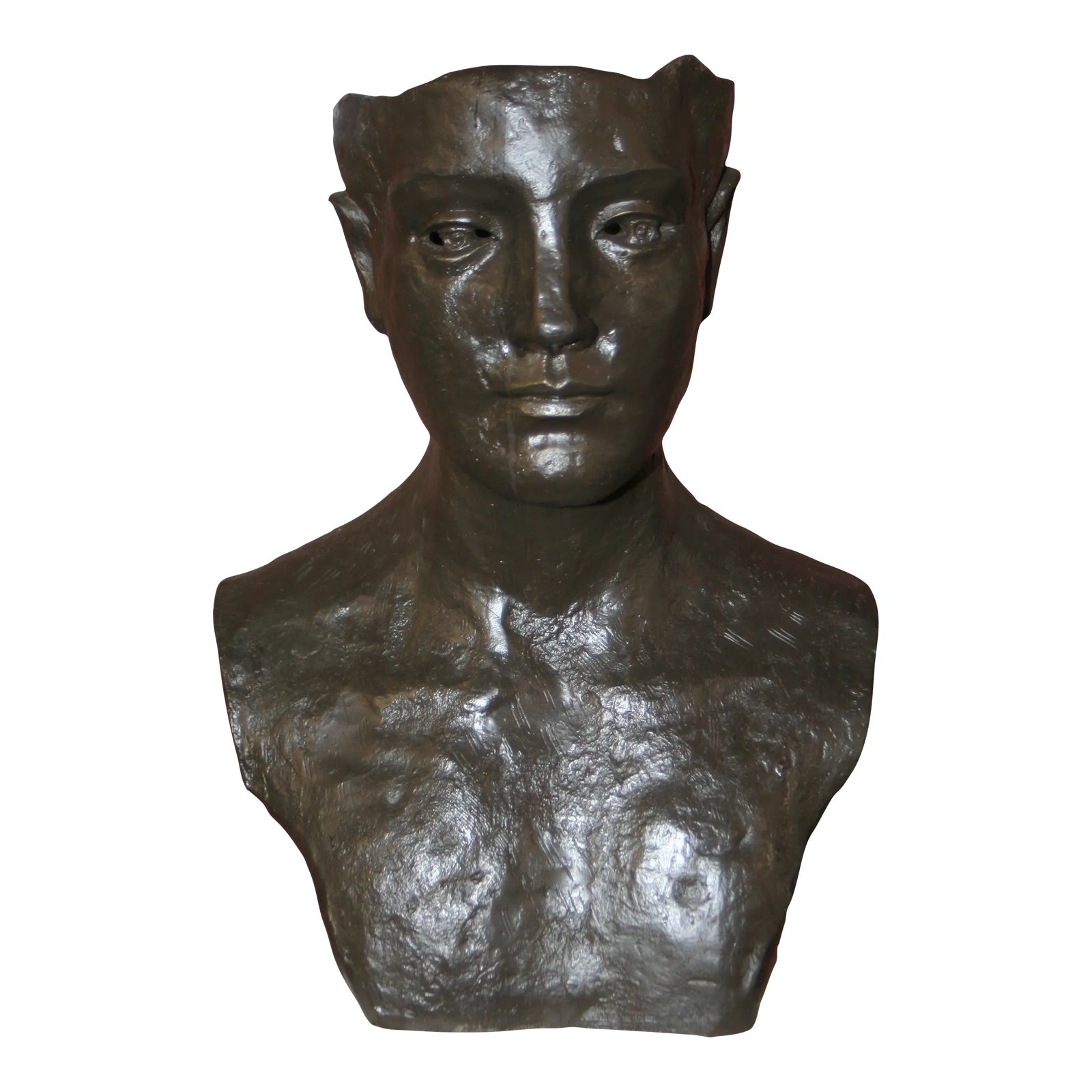 Early 21st Century Ztianee Cast Iron Bust | Chairish
