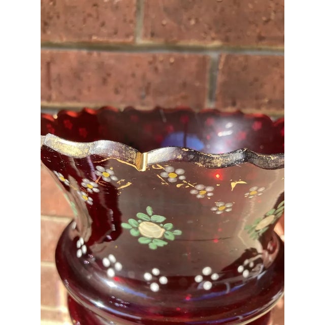 Late 19th-Century Pair of Antique Victorian Bohemian Ruby Red Glass ...