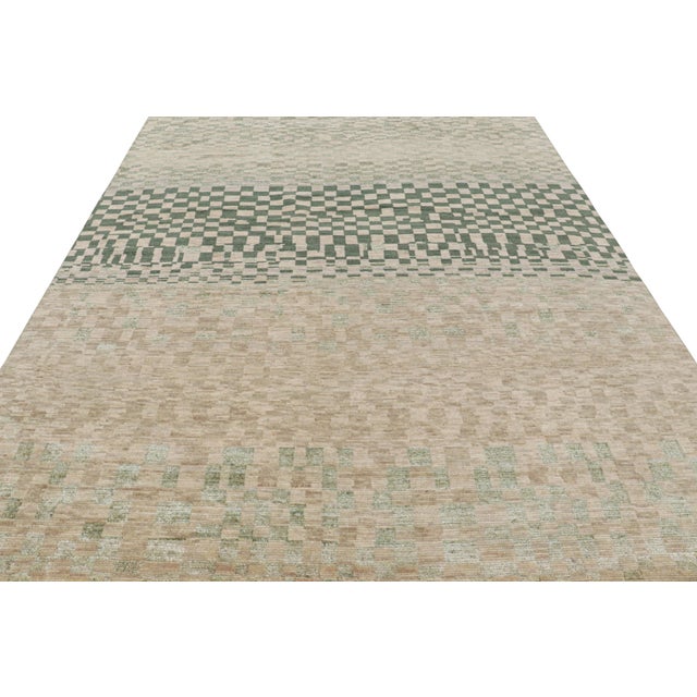 Rug & Kilim’s Moroccan Style Rug in Blue, Green and Beige Geometric ...