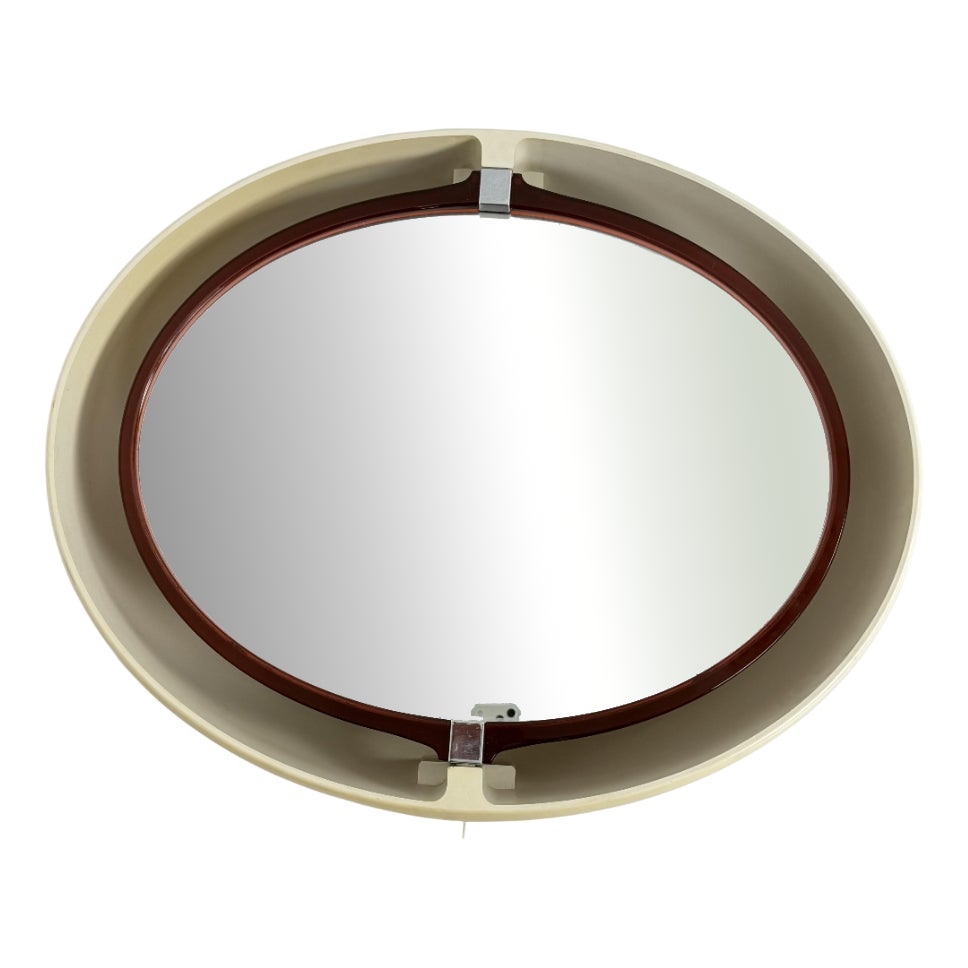 Italian Space Age Adjustable and Backlit Mirror from Allibert, 1970s ...