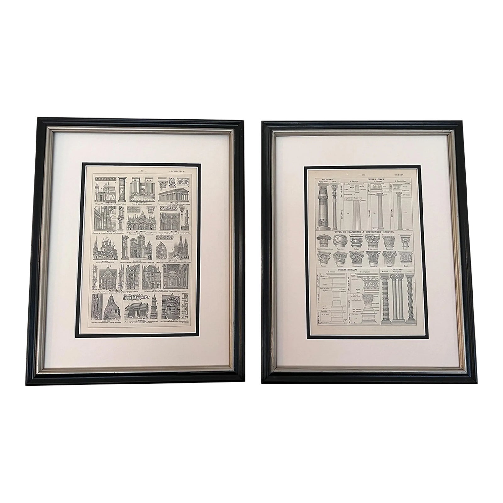Antique Architectural Framed Prints -Set of 2 - Authentic 1923 Prints ...