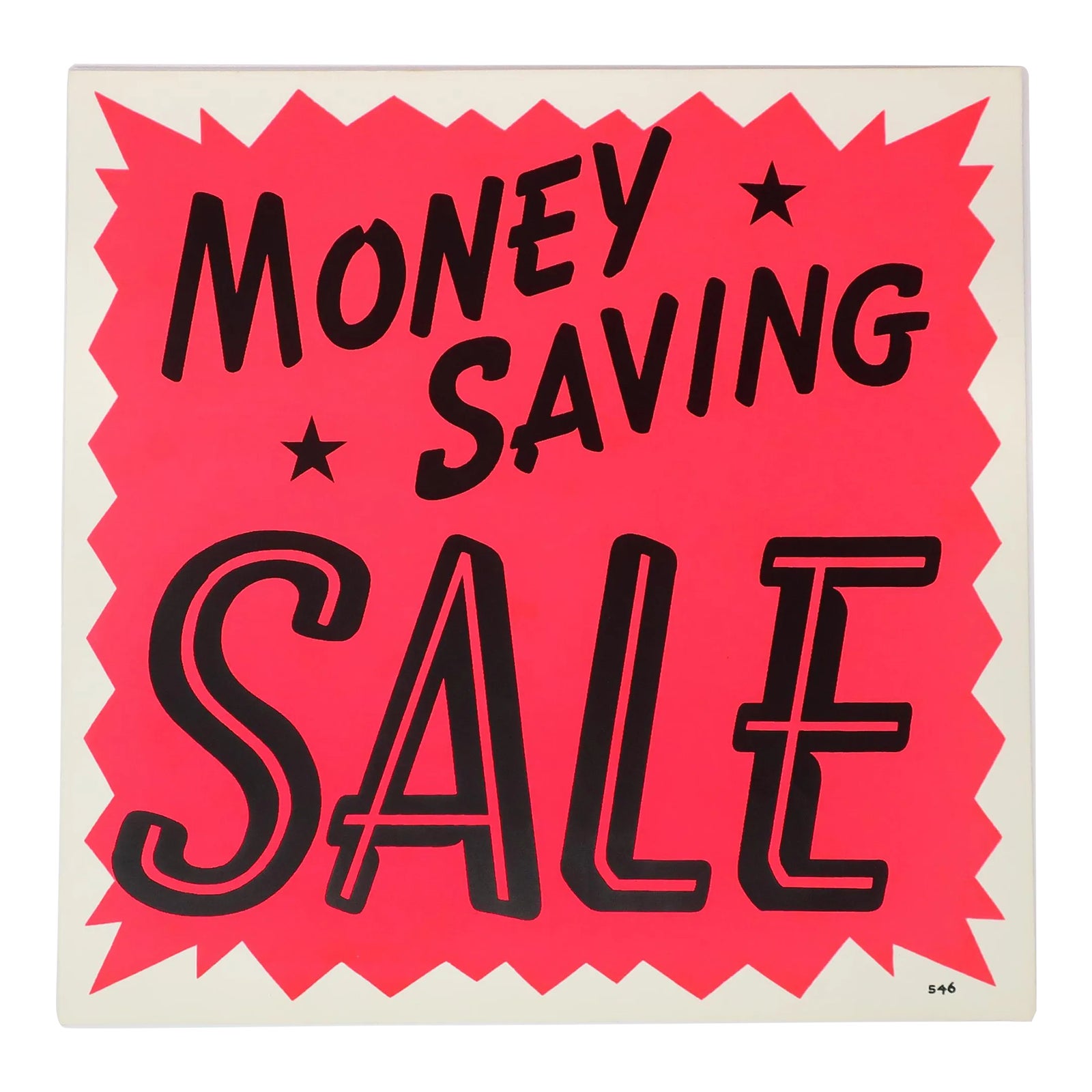 1960s Screen Printed "Money Saving Sale" Trade Sign | Chairish