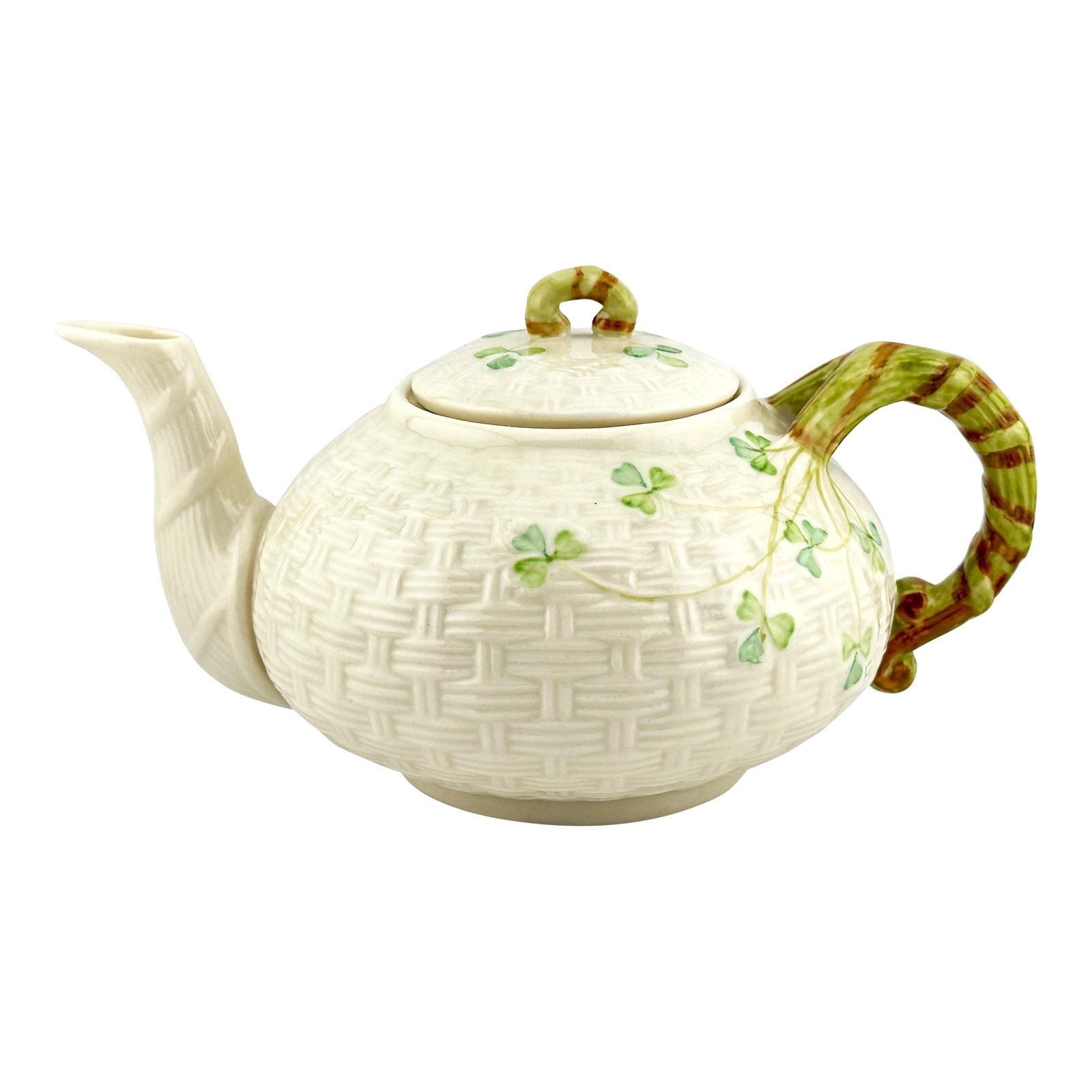 1960s Belleek Shamrock Teapot, 3 Cup Capacity, Fine Irish Porcelain ...