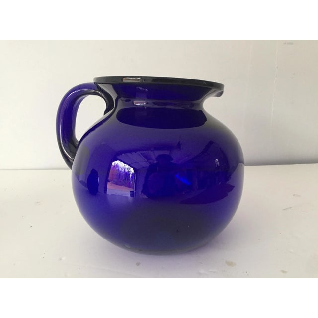 Vintage Midcentury Blenko Cobalt Large Pitcher | Chairish