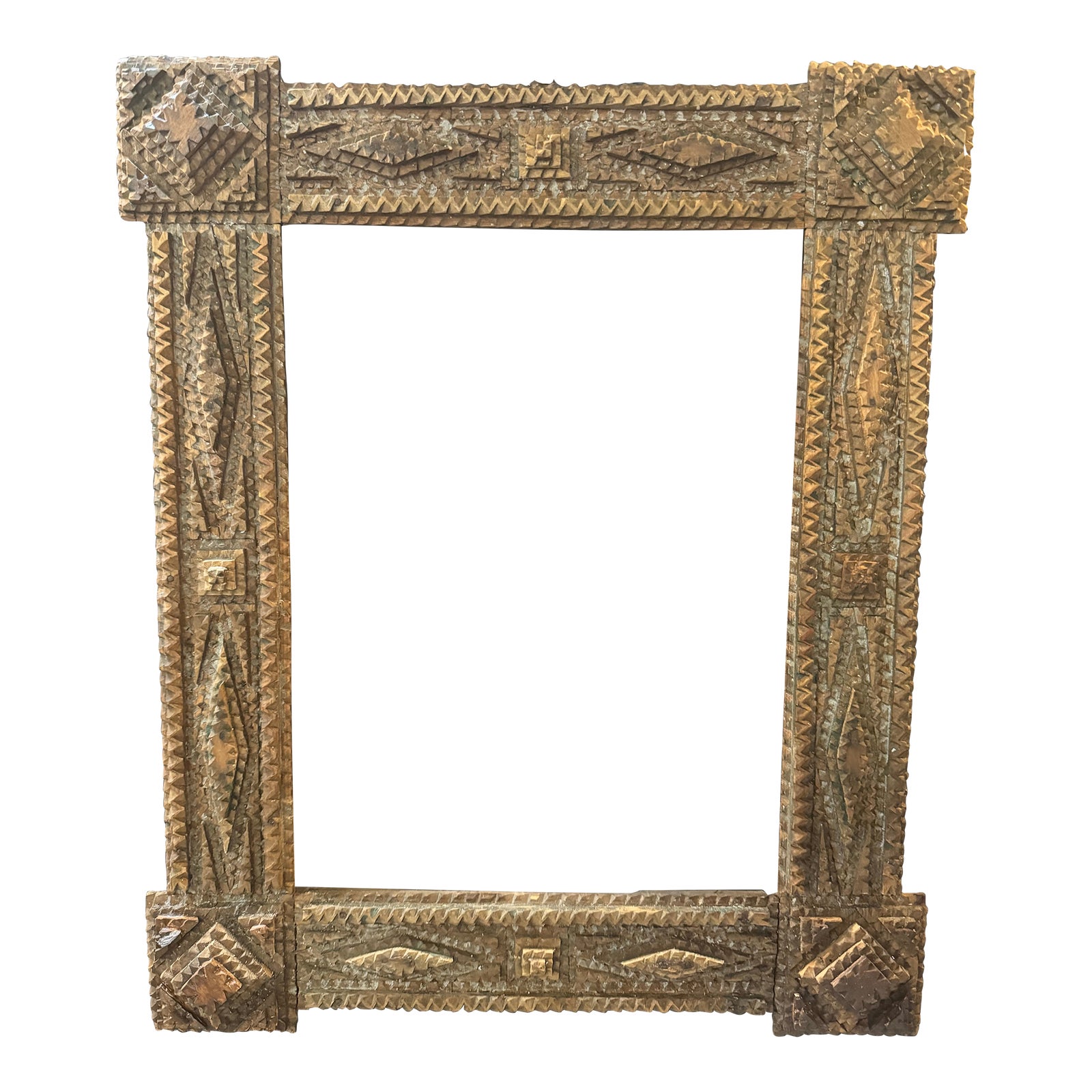 Antique Tramp Art Picture Frame | Chairish
