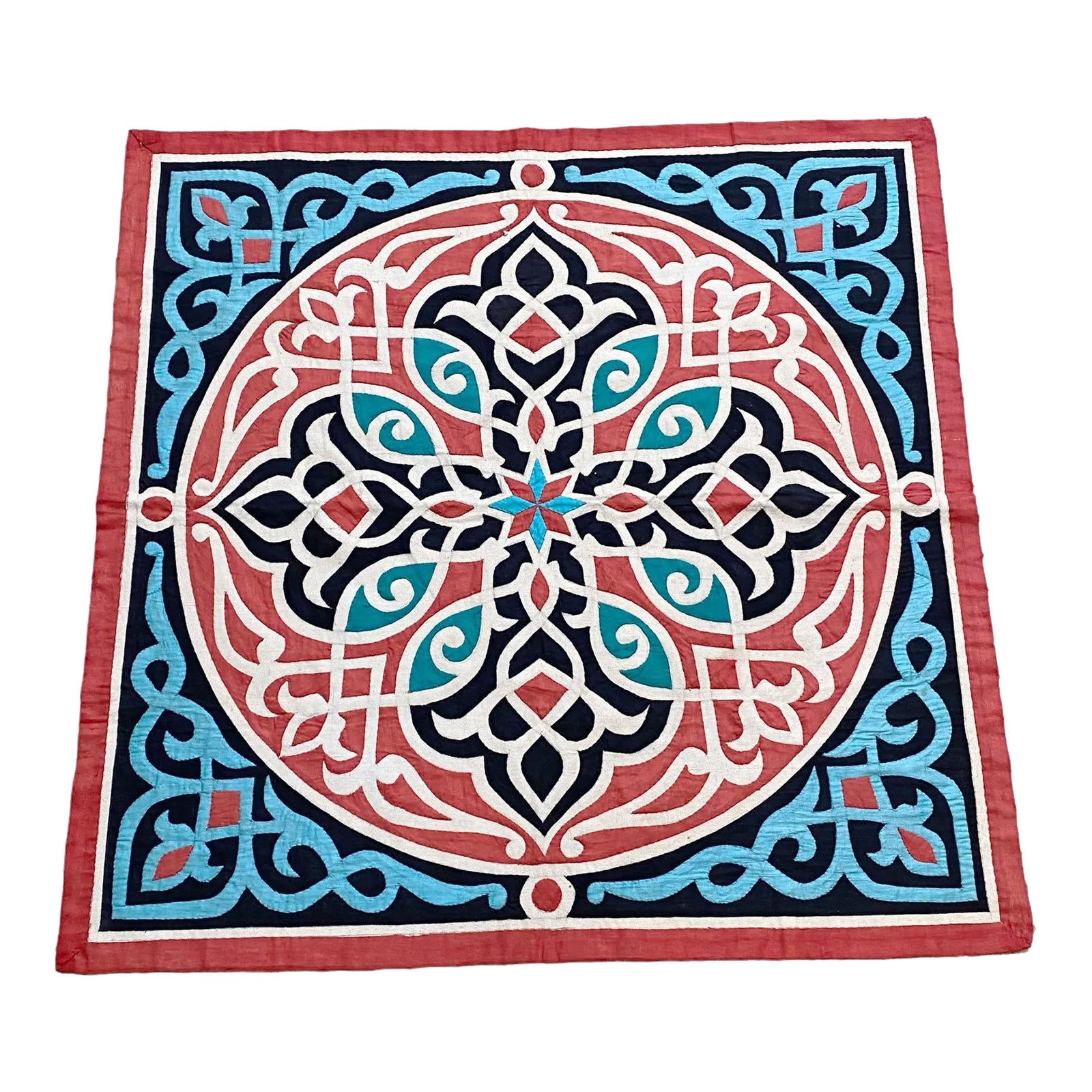 Vtg Hand Stitched Egyptian Applique Quilt Patchwork/Wall Hanging ...