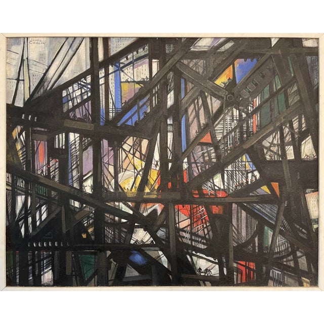 1966 20th Century Modern Abstract Expressionist Mixed Media on Canvas ...