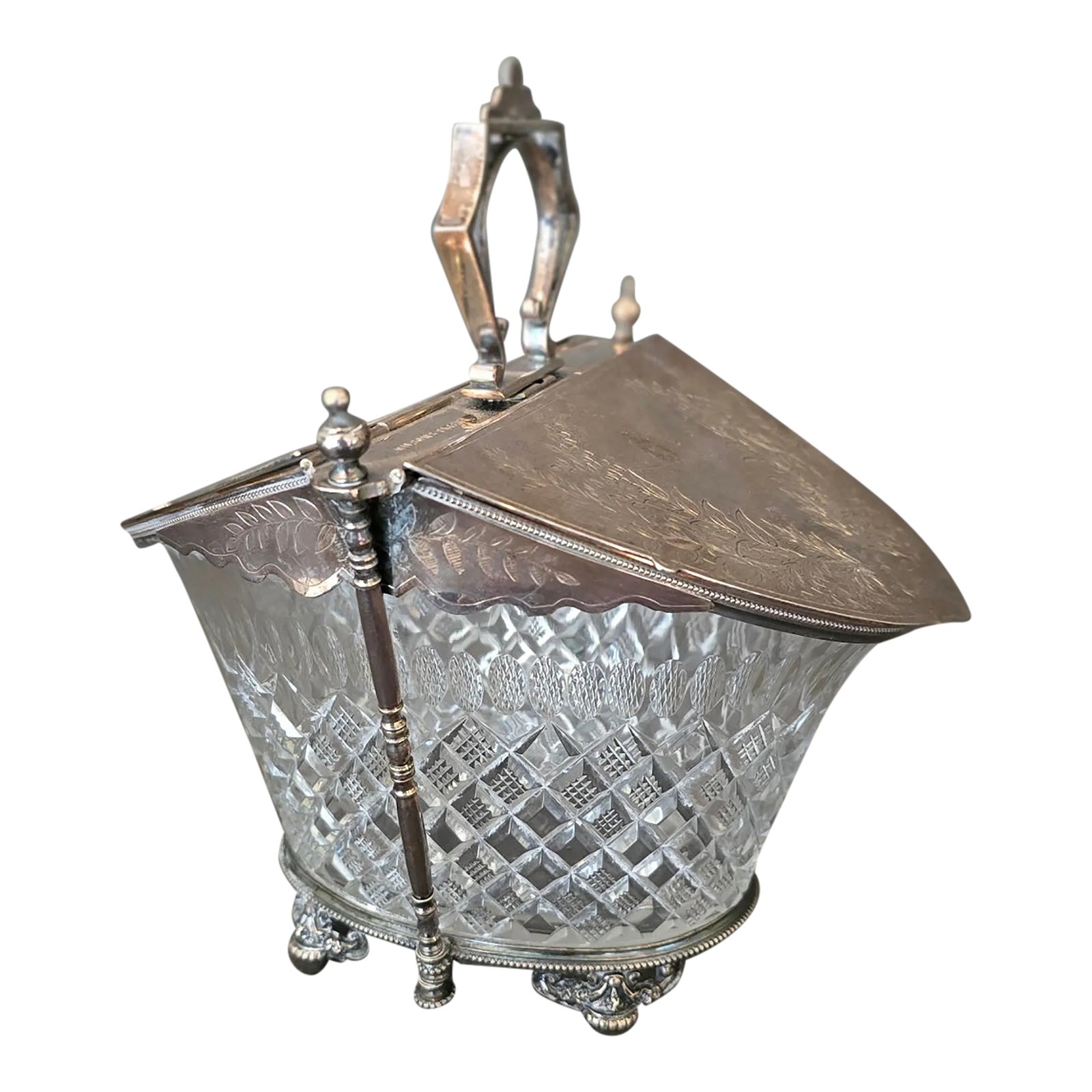 Victorian Silver and Crystal Candy Dish | Chairish