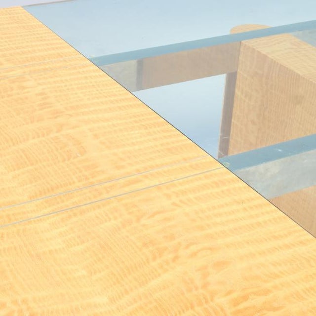 Handmade Drop Leaf Glass Top Dining Table by Vladamir Kagan for Kagan ...