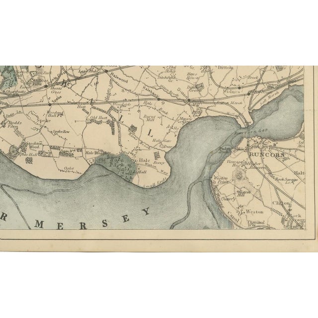 Antique Map of Liverpool and Environs, 1885 | Chairish