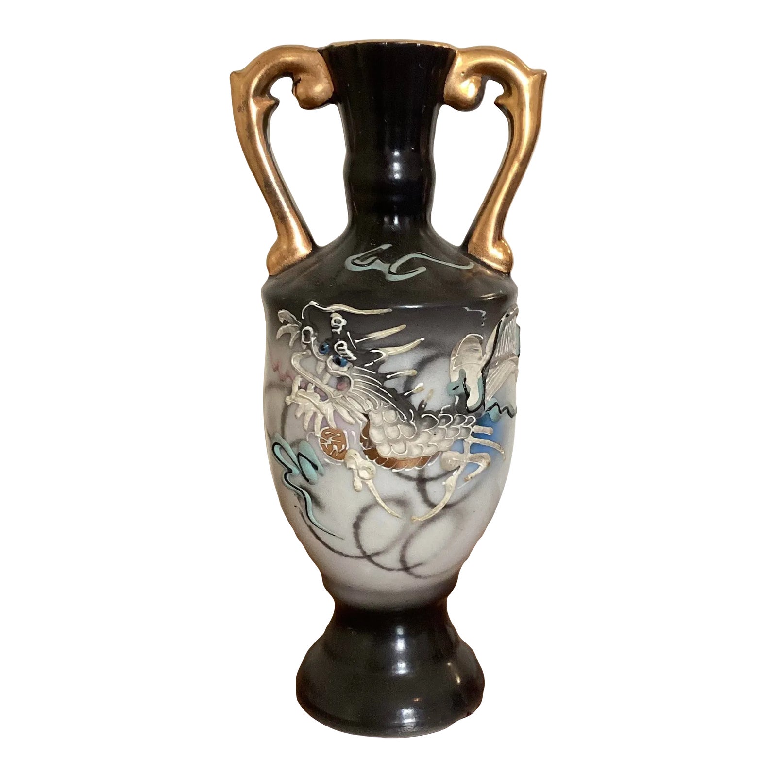 1940s Japanese Porcelain Moriage Dragonware Vase Dragon | Chairish