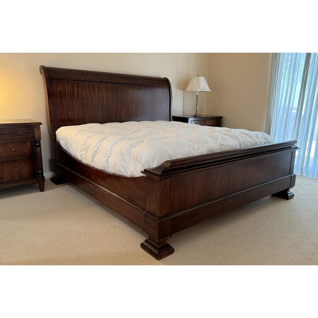 Bernhardt Smithsonian Collection King Size Sleigh Bedrame | Chairish
