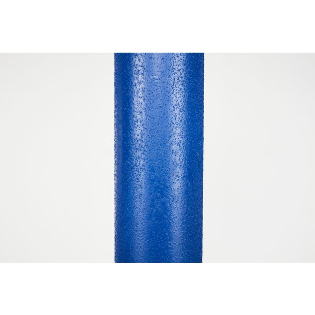 1980s Textured Royal Blue Torchiere Floor Lamp | Chairish