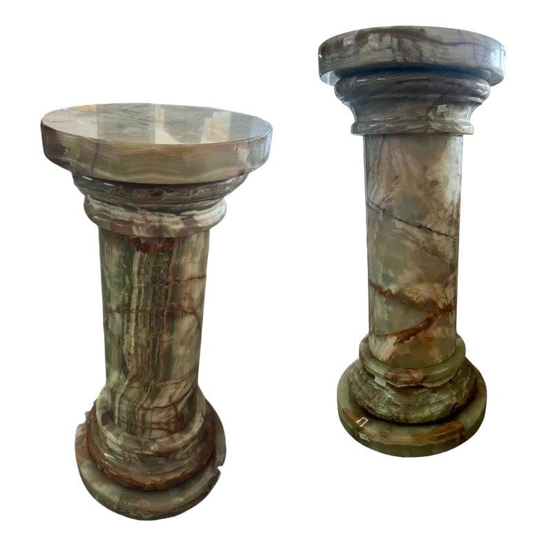 Antique Marble and Onyx Columns, Set of 2 | Chairish