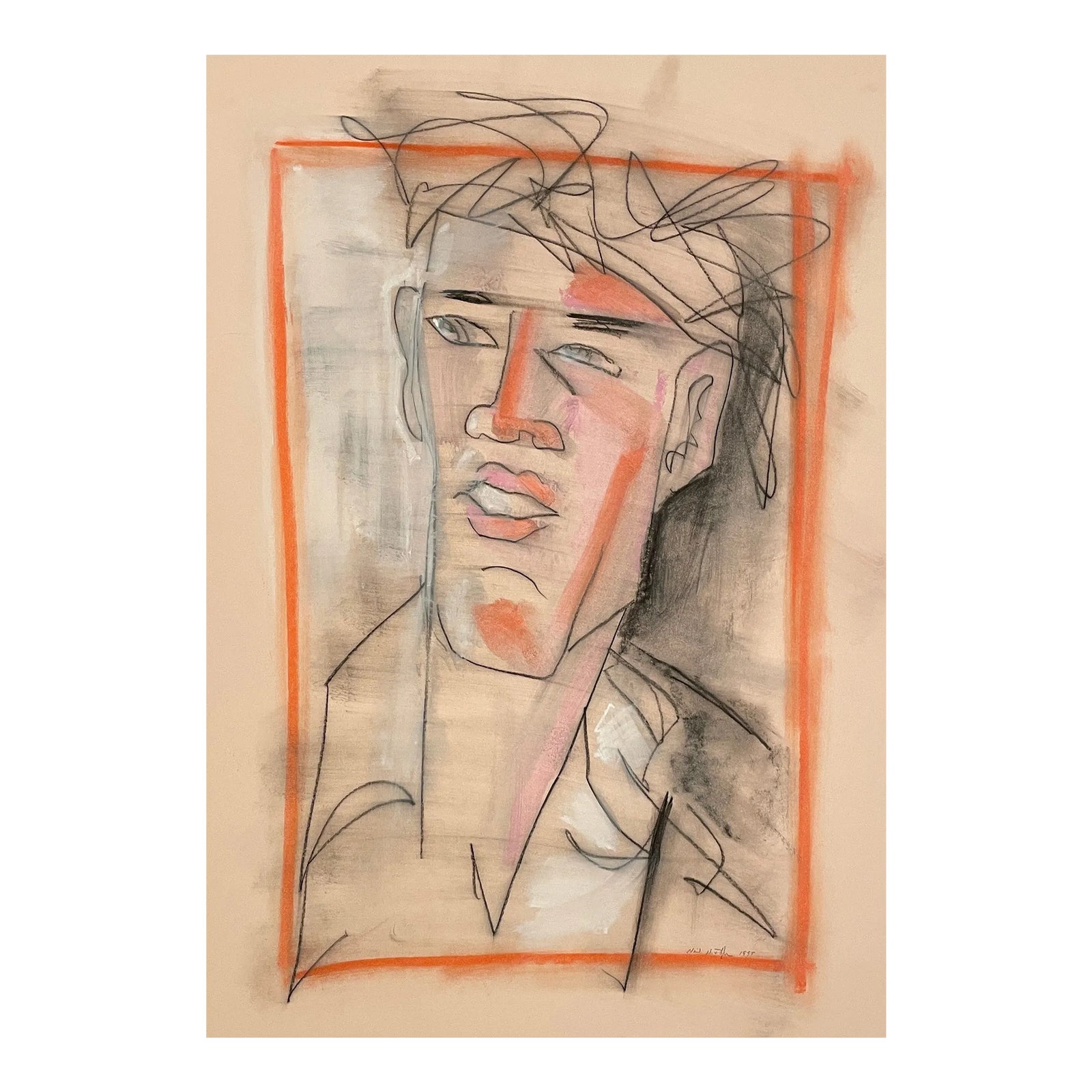 1995 Neil Meitzler Modern Portrait | Chairish