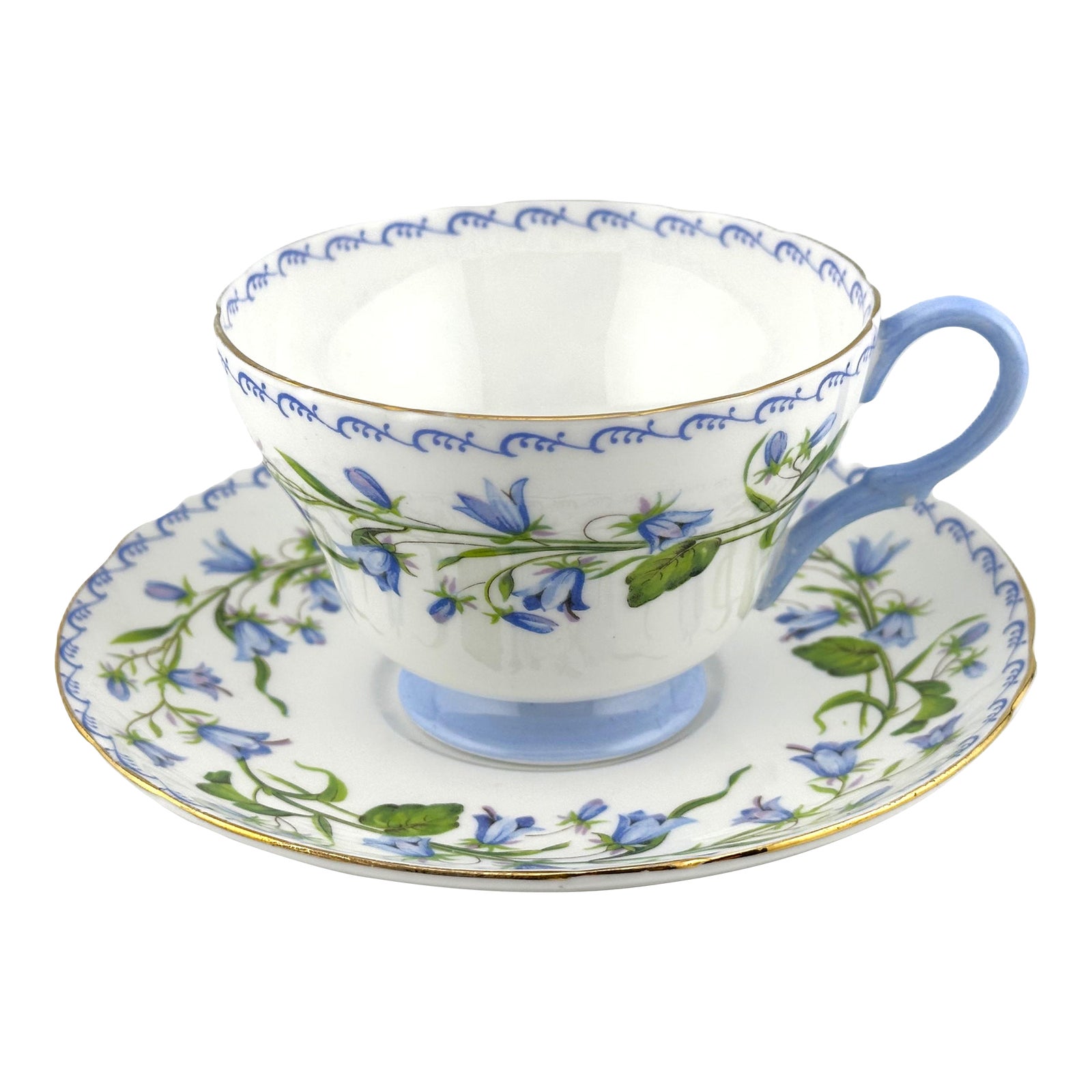 Shelley Harebell Cup and Saucer, Henley Shape, 1950s English Bone China ...