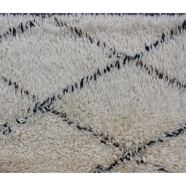 Vintage Cream and Brown/Black Moroccan Rug-9'4 X 12'0 | Chairish