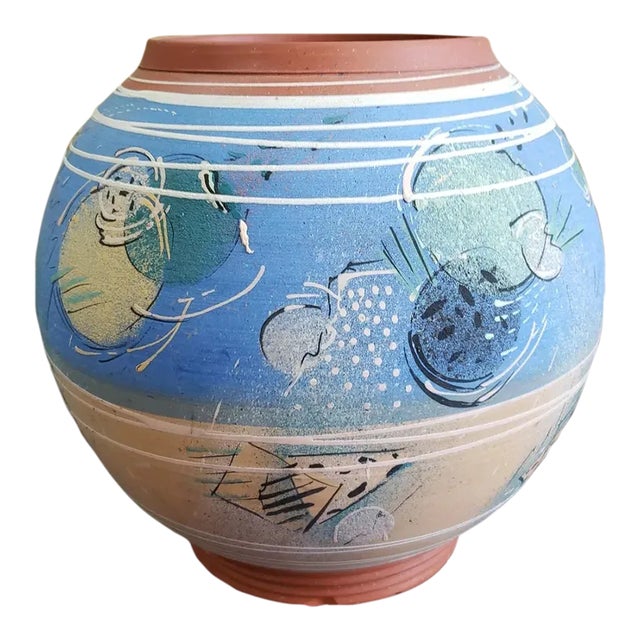 Vintage Eileen Egan Art Pottery Terracotta Rotund Vase | Chairish