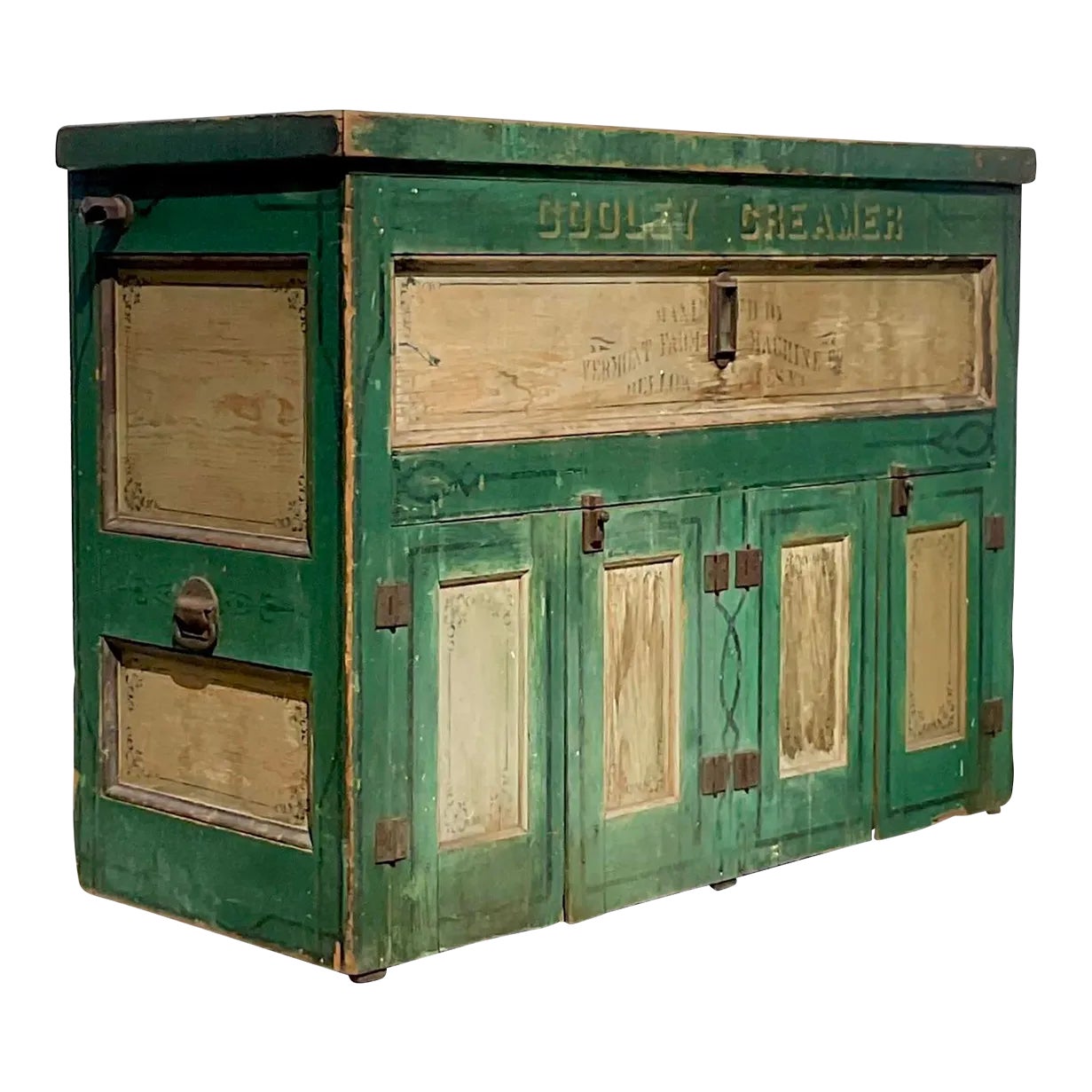 Early 20th Century Rustic a.h. Reid Creamery Cabinet | Chairish