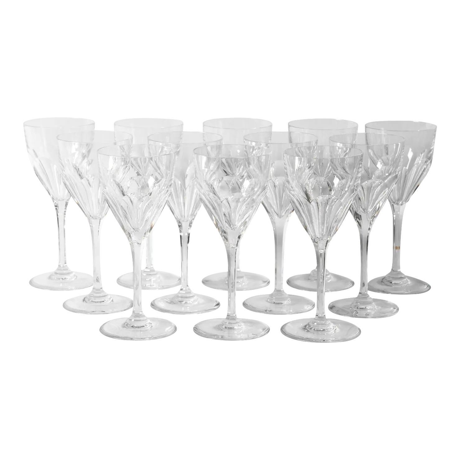 Vintage Saint Louis Crystal Wine Glasses- Set of 12 | Chairish