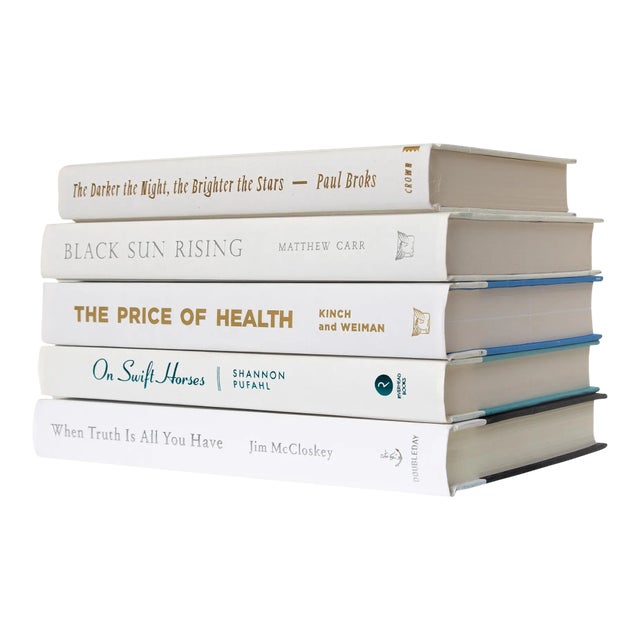 Modern Snowfall Book Stack, S/5 | Chairish