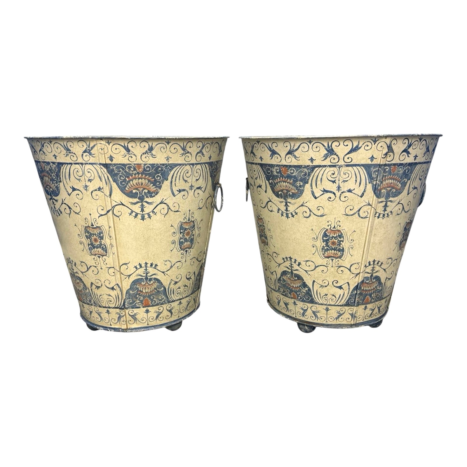John Rosselli for Furlow's Folly Tole "James Jardinieres" - A Pair ...