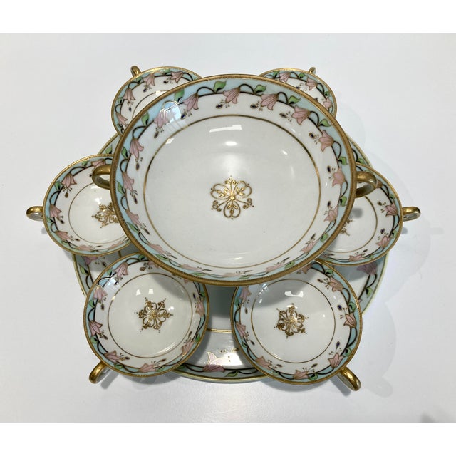 Antique Nippon Morimura Handpainted Porcelain Platter, Bowl and Cup Set ...
